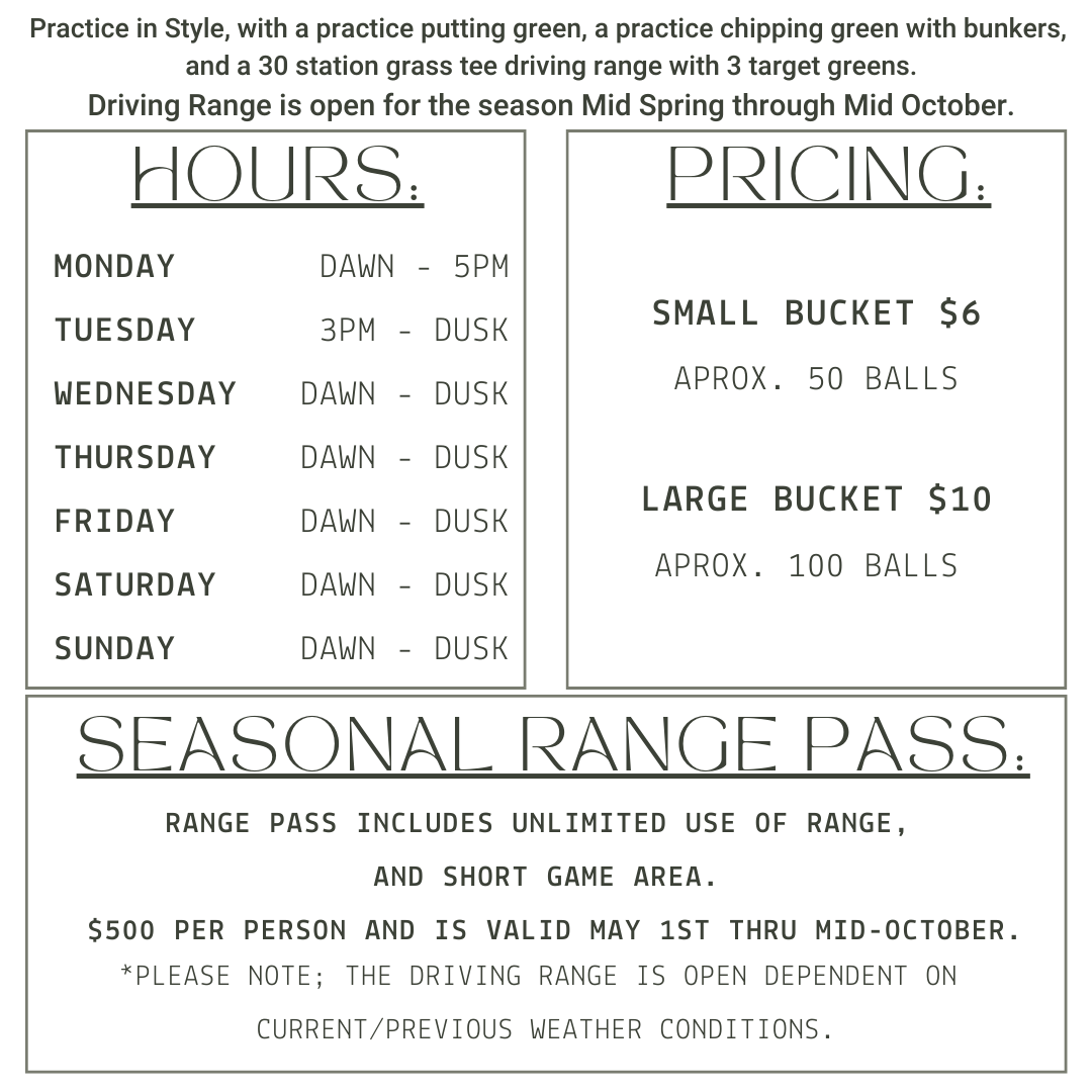 Driving Range & Hours - Cattails Golf Club